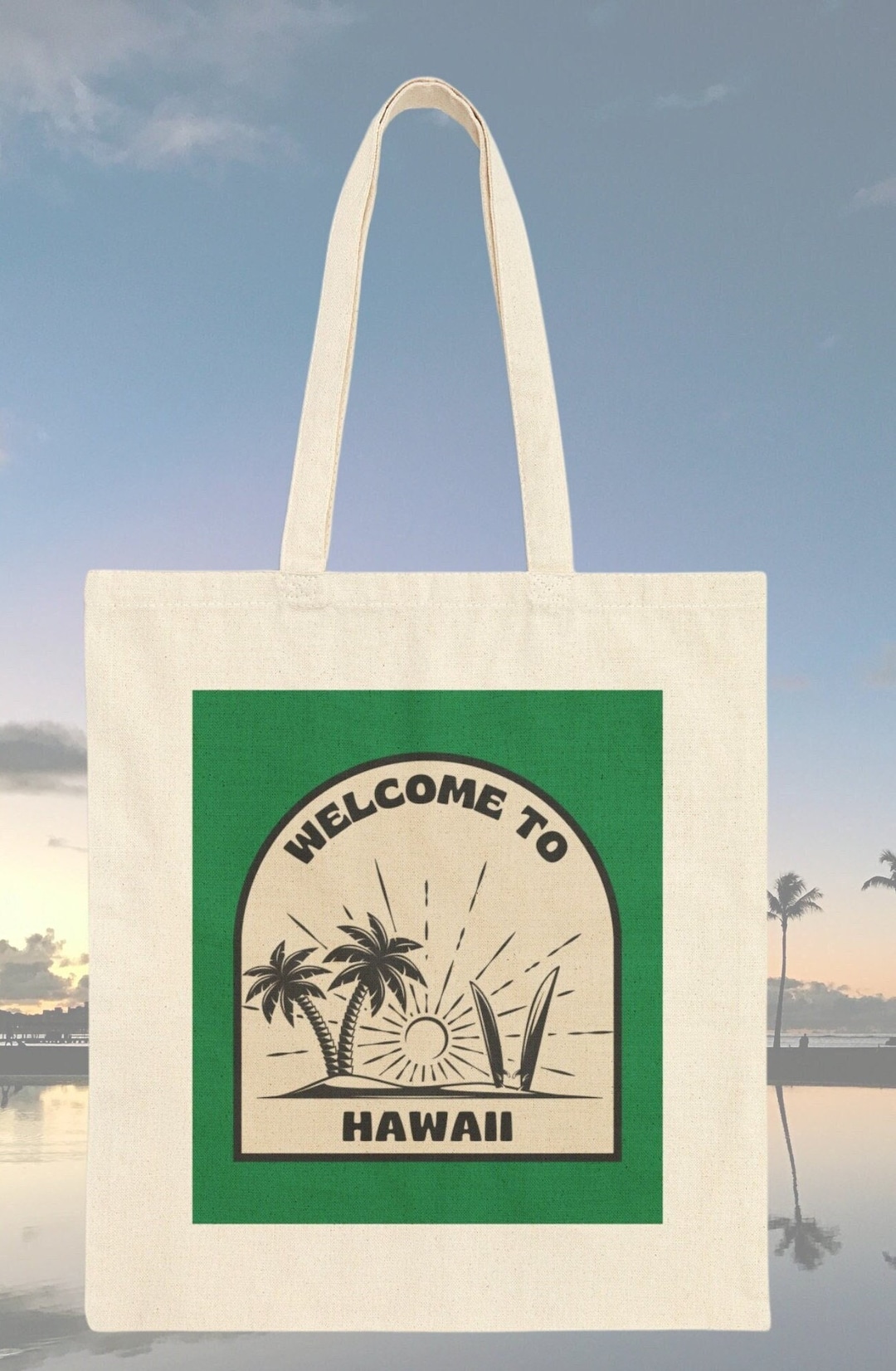 Welcome to Hawaii Cotton Canvas Tote Bag Gift for Mom Hawaii Lover ...
