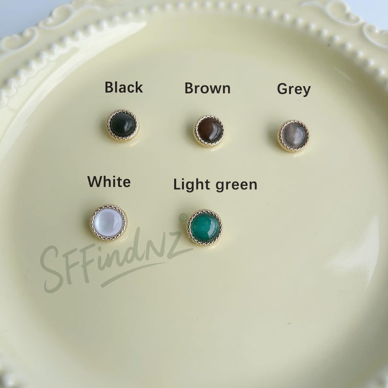 Gemstone Metal Round Small Buttons, Single-hole Buttons, Suitable for ...