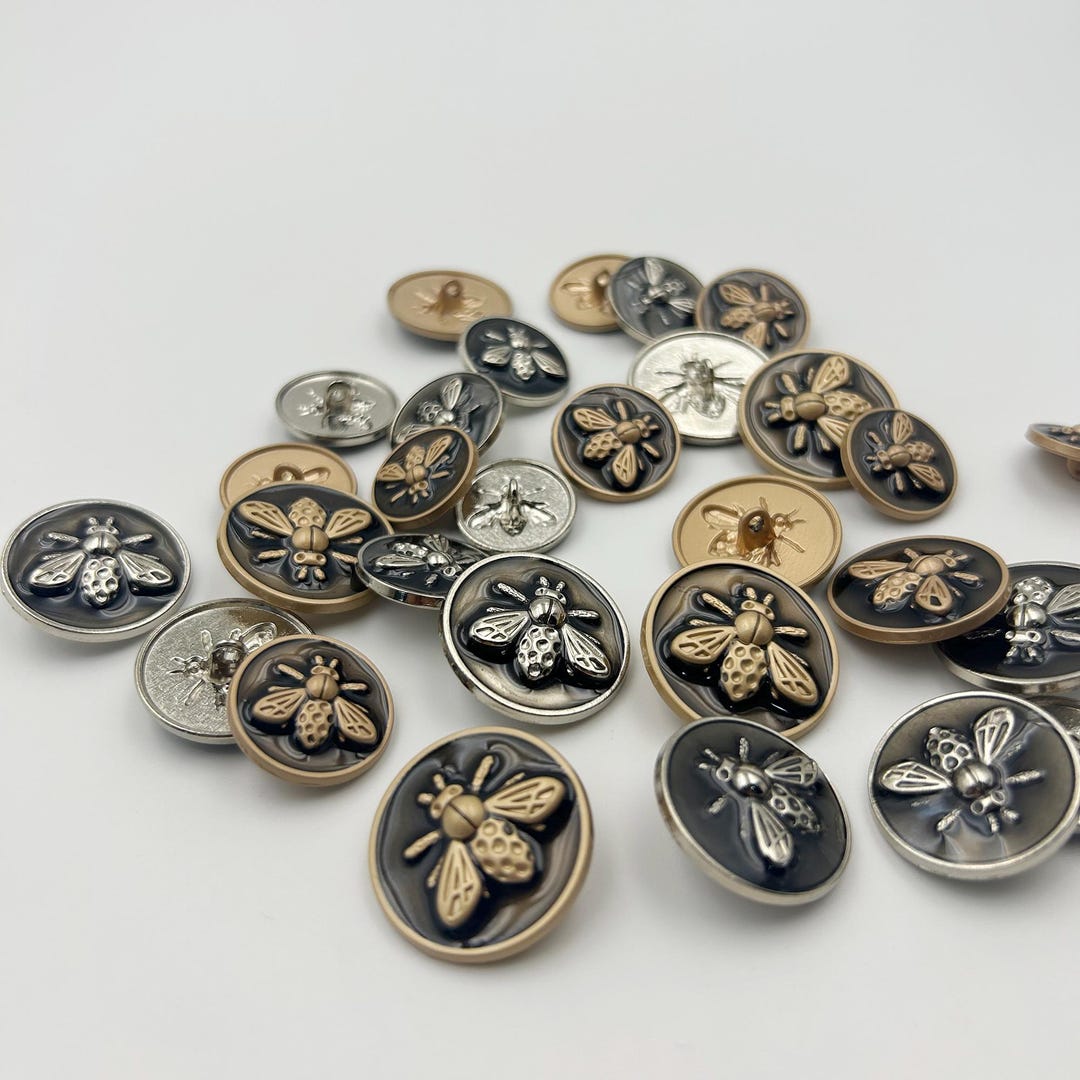 Enamel Bee Buttons: Gold, Silver, Black - Sewing & DIY - Etsy