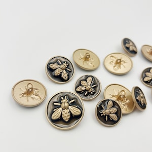 Enamel Bee Buttons: Gold, Silver, Black - Sewing & DIY - Etsy