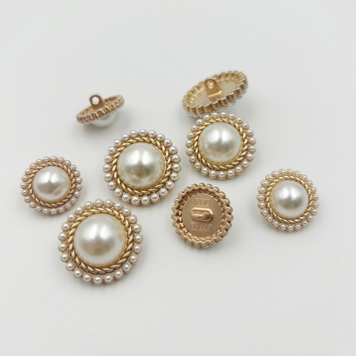 Elegant White Pearl Buttons: Metal & Zinc Alloy - 6/12 Pcs Set - Etsy