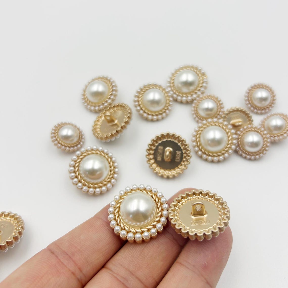 Elegant White Pearl Buttons: Metal & Zinc Alloy - 6/12 Pcs Set - Etsy