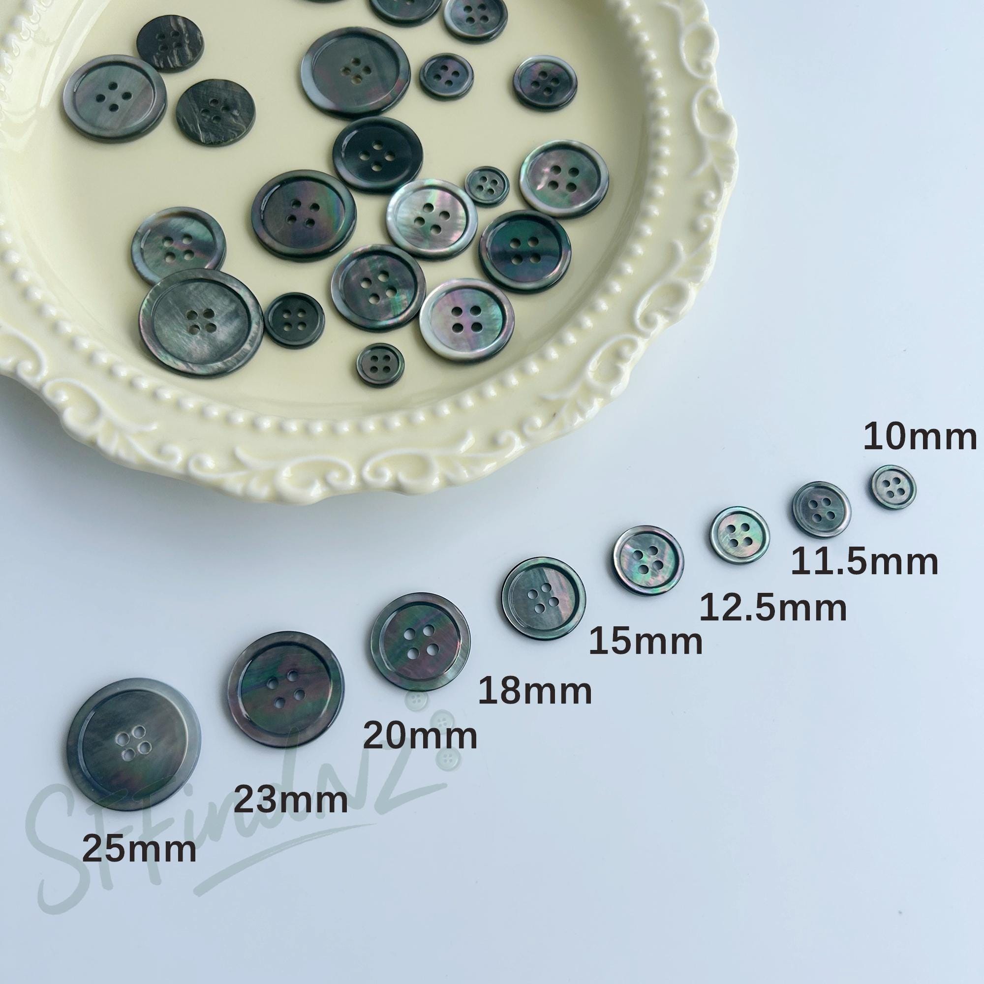Dark Grey Natural Shell Buttons, 10-25mm, Suitable for Knitting/diy ...