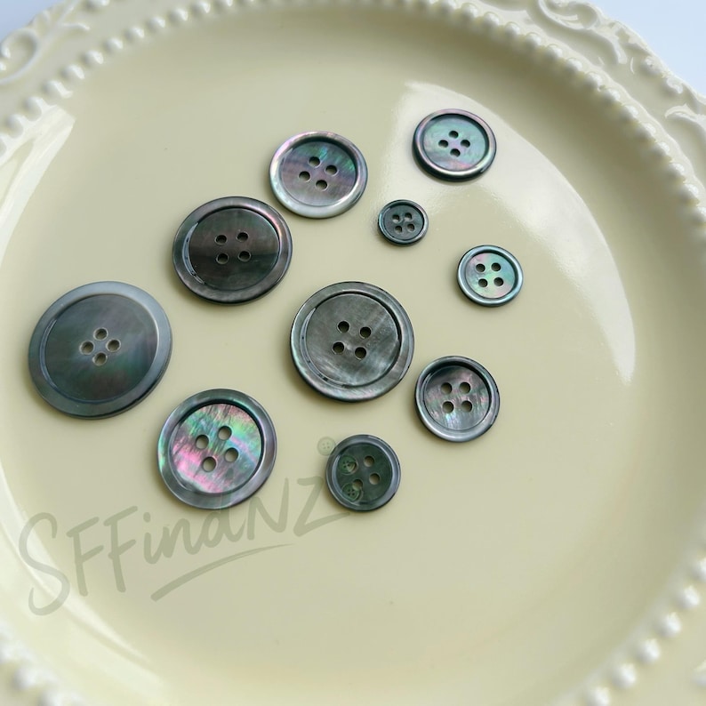 Dark Grey Natural Shell Buttons, 10-25mm, Suitable for Knitting/diy ...