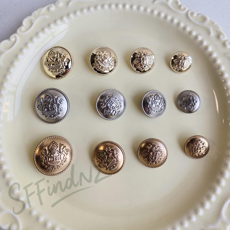 Bronze Metal Buttons: Engraved Sewing, Clothing & Jacket Fasteners - Etsy