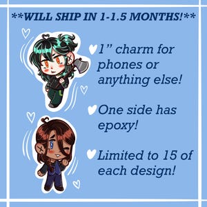 PREORDER TKATB Sol and Crowe Acrylic Phone Charms - Etsy