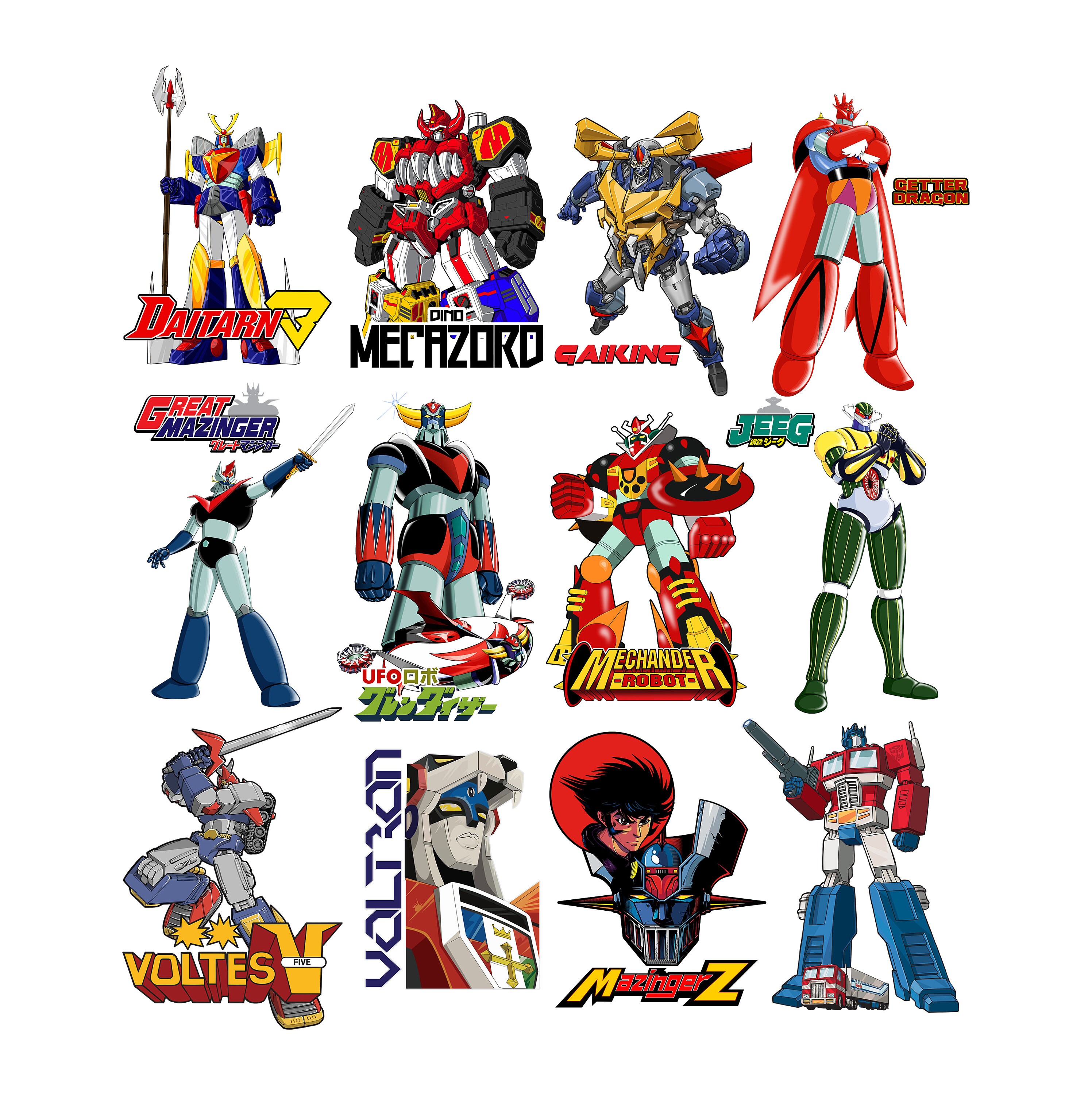 Retro Anime Robots Design, SVG Bundle, PNG Bundle, SVG Sublimation, Png ...