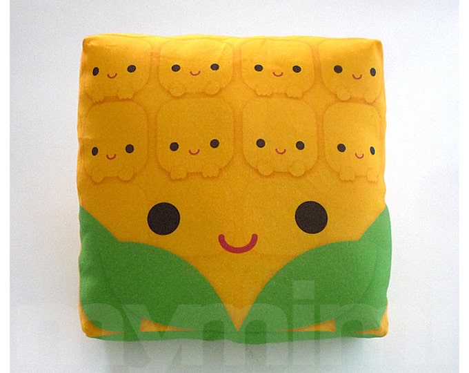Decorative Pillow, Corn Pillow, Vegetable Print, Kawaii, Cushion, Kids ...