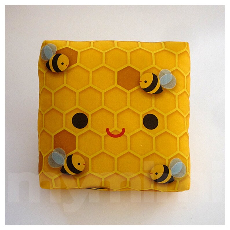 Decorative Pillow Bee Pillow Beehive Yellow Pillow Throw - Etsy