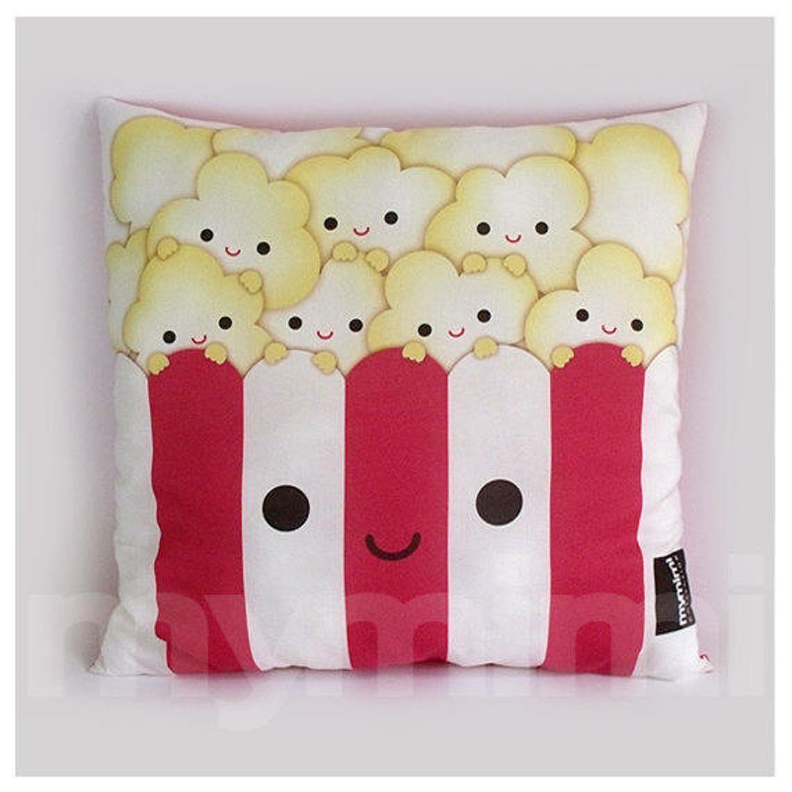 Kawaii Popcorn Pillow: 12" Kids Cushion, Movie Night Decor - Etsy