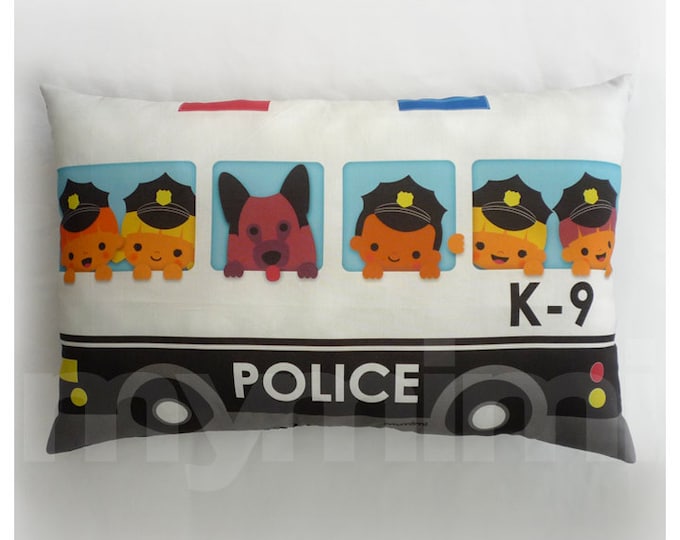 Car Pillow, Police Pillow, Lumbar Pillow, Throw Pillow, Boys Room Decor ...
