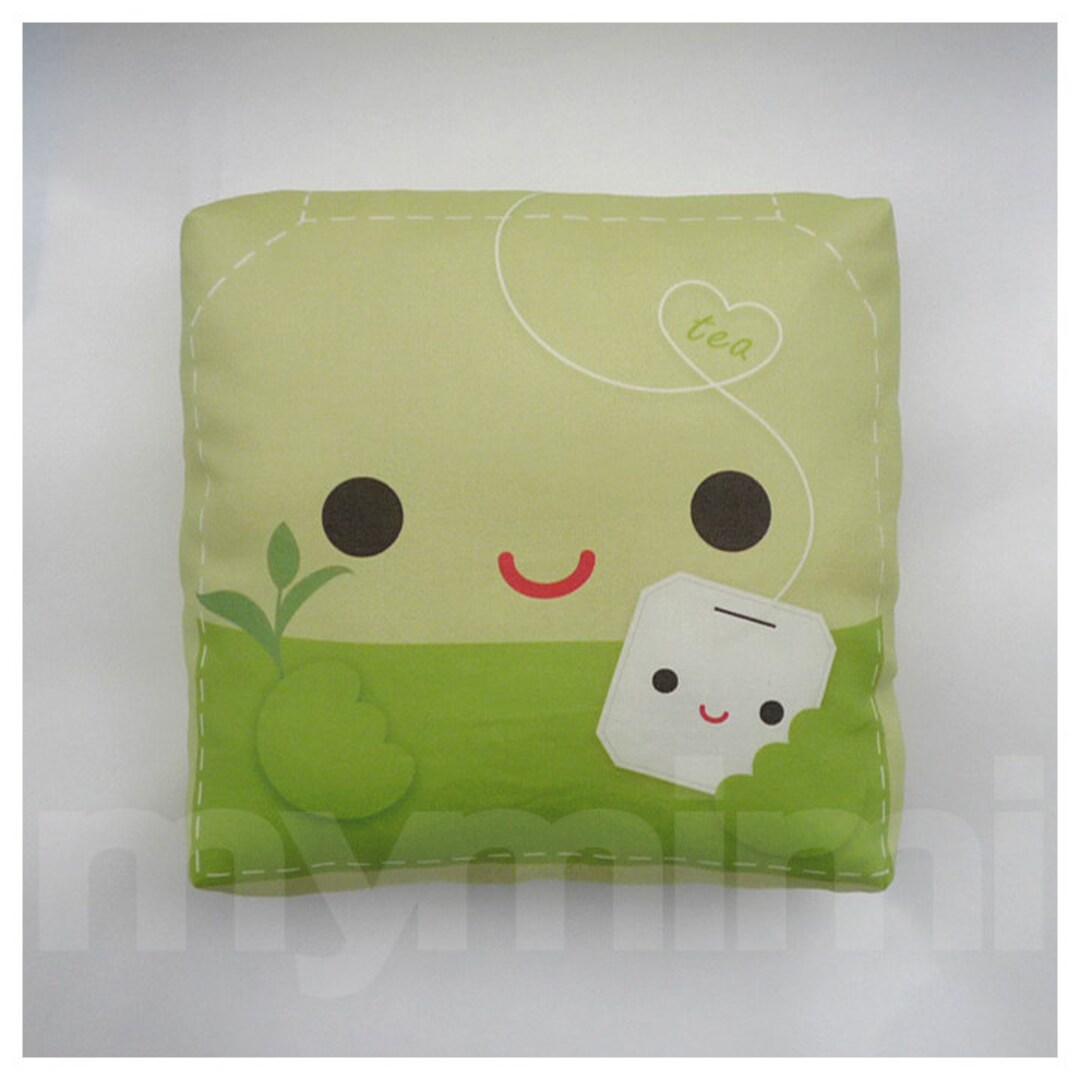 Tea Pillow, Green Leaf Tea, Tea Party, Decorative Pillow, Green Pillow ...