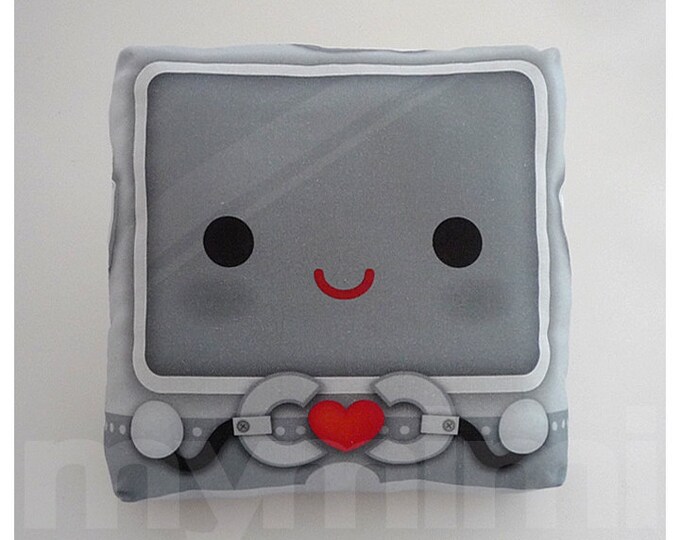 Decorative Pillow, Robot Heart, Robot Pillow, Throw Pillow, Kawaii ...