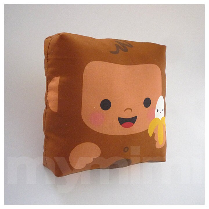 Jungle Animal Monkey Pillow Kawaii Monkey Brown Pillow - Etsy