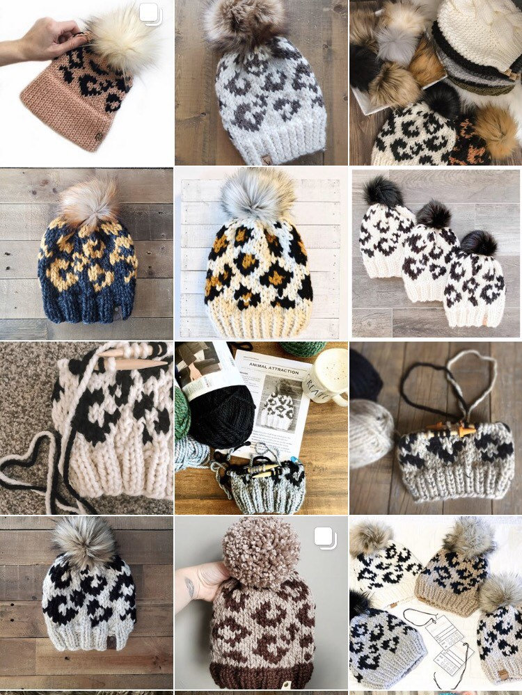 KNITTING PATTERN Animal Attraction Leopard Print Pompom Bulky - Etsy Canada