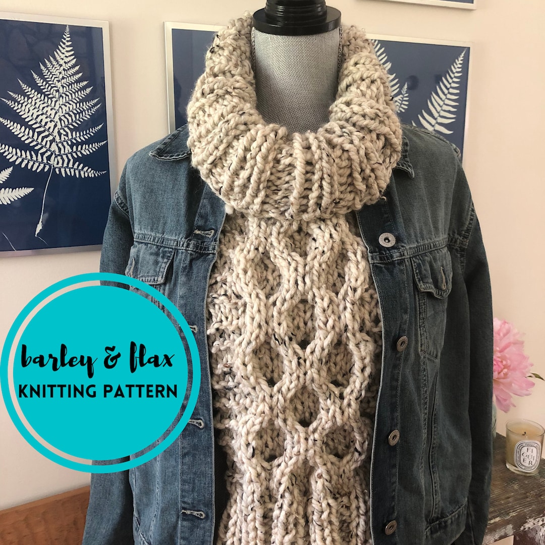 Knitting Pattern Honeycomb Cable Turtleneck Dickie Bulky Cowl PDF ...