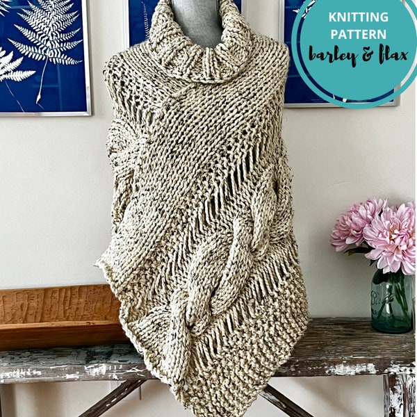 Cable Knit Poncho - Etsy