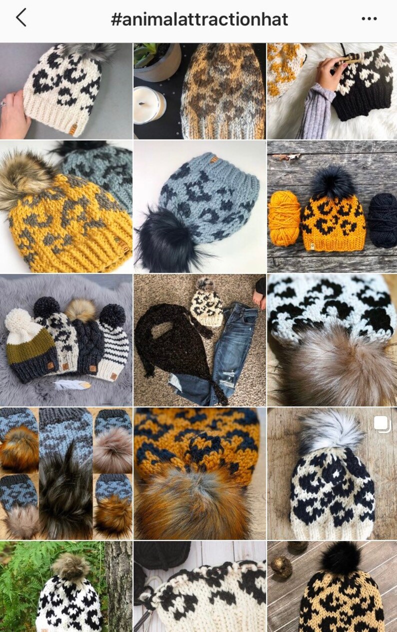 KNITTING PATTERN Animal Attraction Leopard Print Pompom Bulky - Etsy Canada