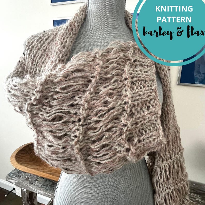Knitting Pattern Drop Stitch Shrug Bulky Yarn Knitted Beachfront Bolero ...