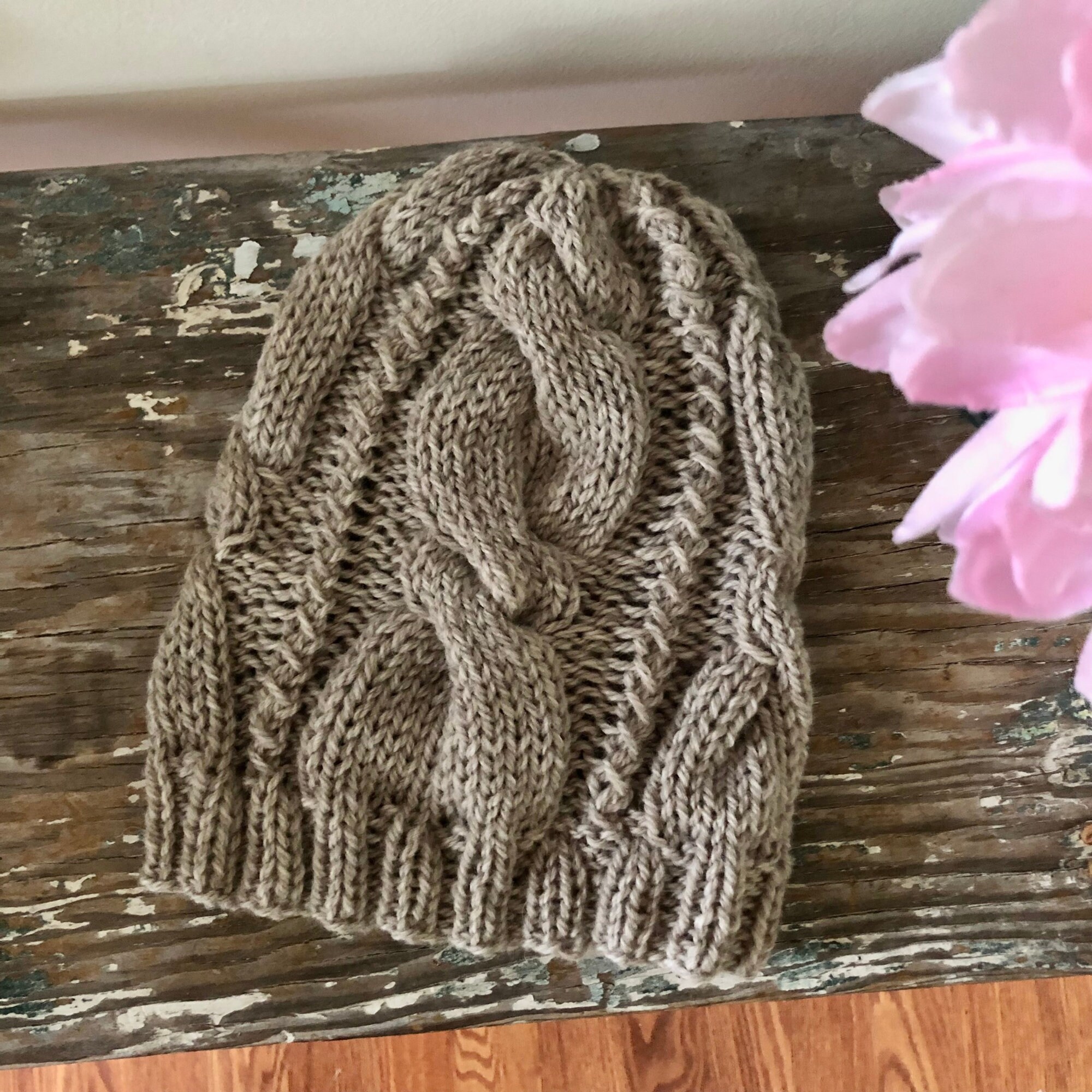 Chunky Cable Knit Hat Pattern: Katie Cabled Toque (PDF Pattern) - Etsy