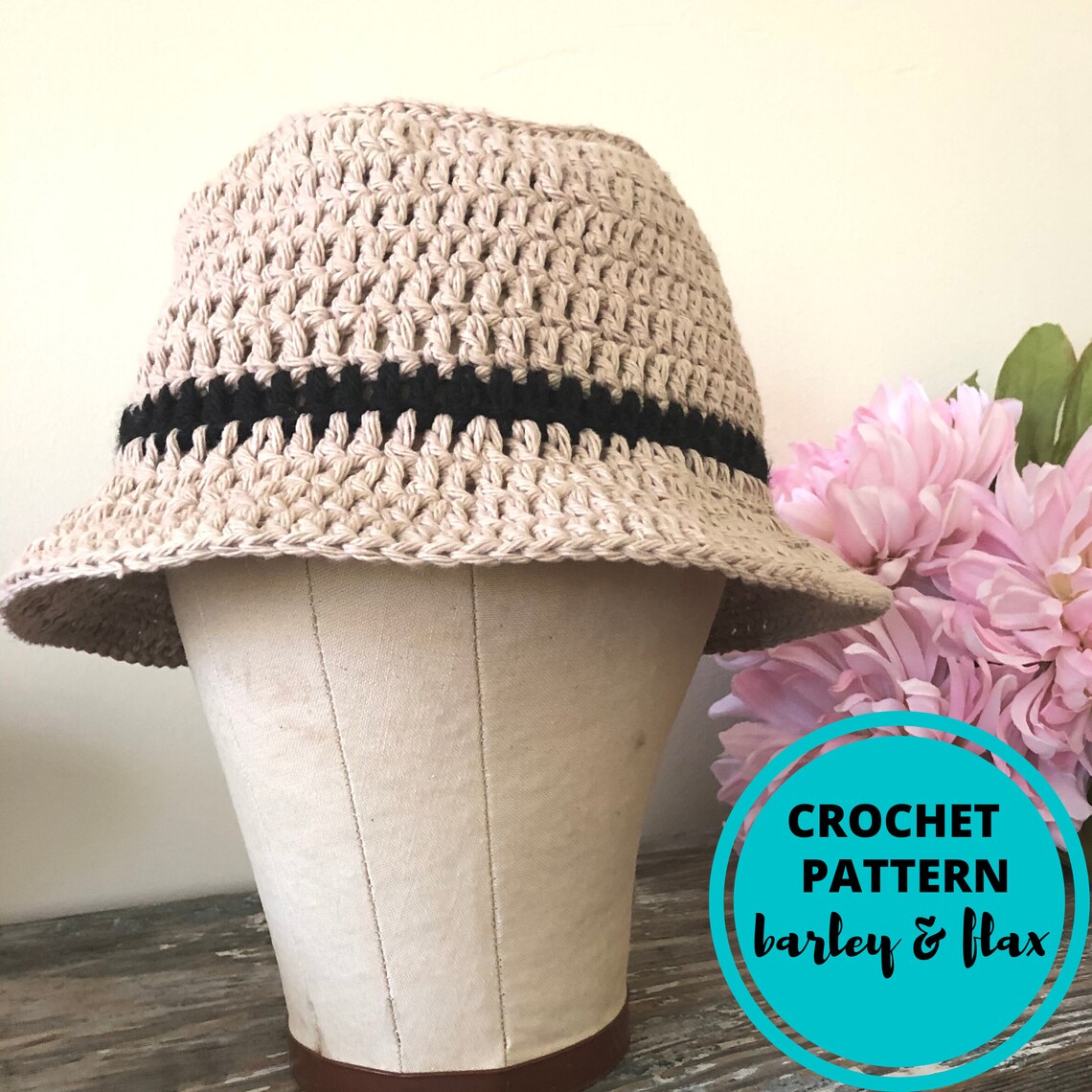 Crochet Pattern Boho Bucket Hat Coastal Grandmother Summer 90s Pattern ...