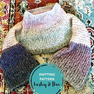 Knitting Pattern Freestyle Shrug Oversized Knitted Bolero Bell Sleeve ...