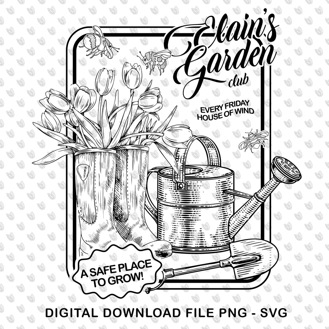 Elaine’s Garden Club PNG SVG, ACOTAR House of Wind Garden Quote, Floral ...