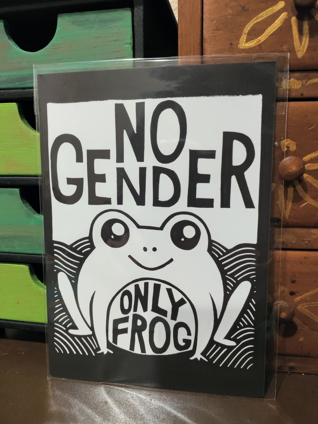No Gender Only Frog Non-binary Art Print 5x77 - Etsy
