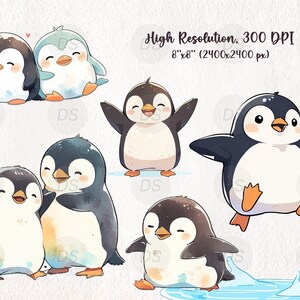 Watercolor Penguin Clipart – 20 PNG Set - Etsy