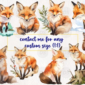Watercolor Fox Clipart | Cute Woodland Animal Illustrations ...