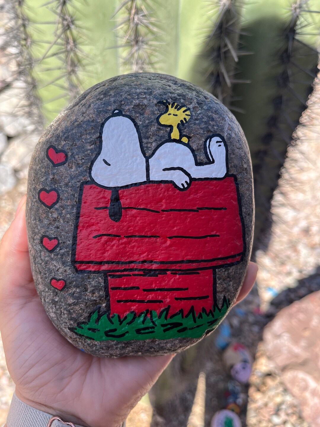 Custom Painted Rock, Snoopy & Woodstock, Friends, Acrylic, Rock Gift - Etsy