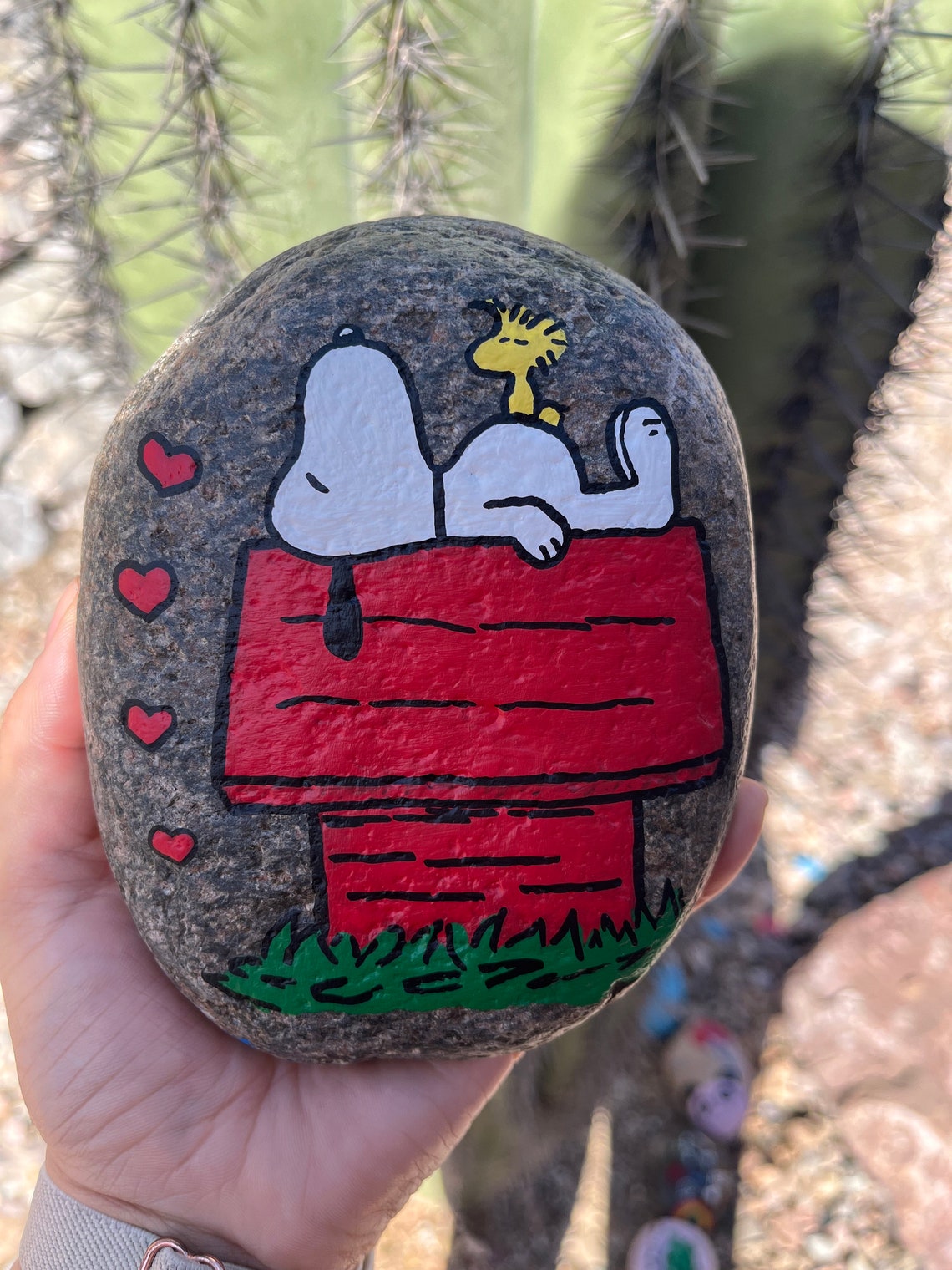 Custom Painted Rock, Snoopy & Woodstock, Friends, Acrylic, Rock Gift - Etsy