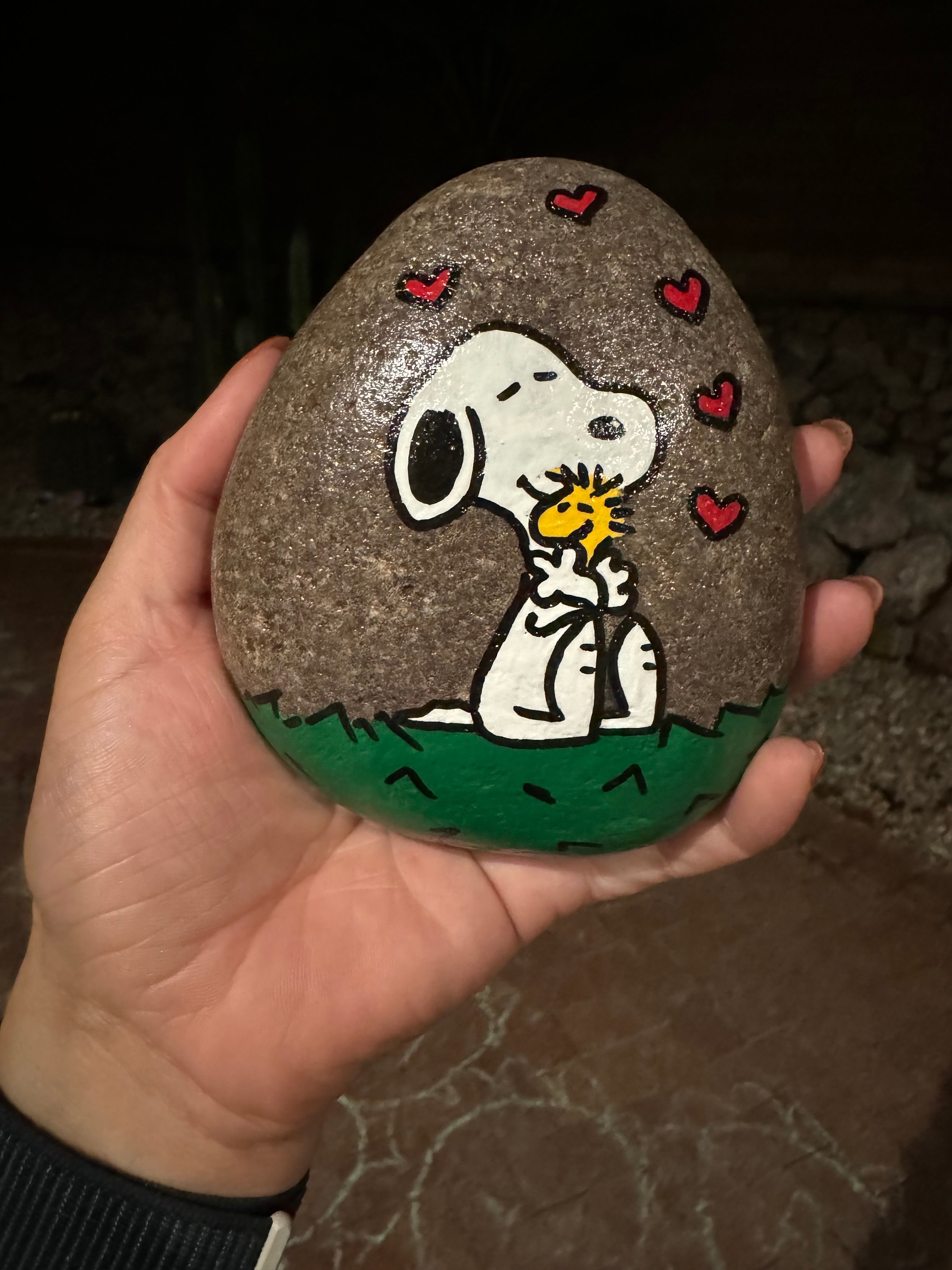 Custom Painted Rock, Snoopy & Woodstock, Friends, Acrylic, Rock Gift ...