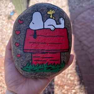 Custom Painted Rock, Snoopy & Woodstock, Friends, Acrylic, Rock Gift - Etsy