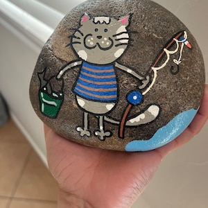 Fisher Cat, I Catch My Own Fish! Custom Rock Gift for Him or Her. Cat ...