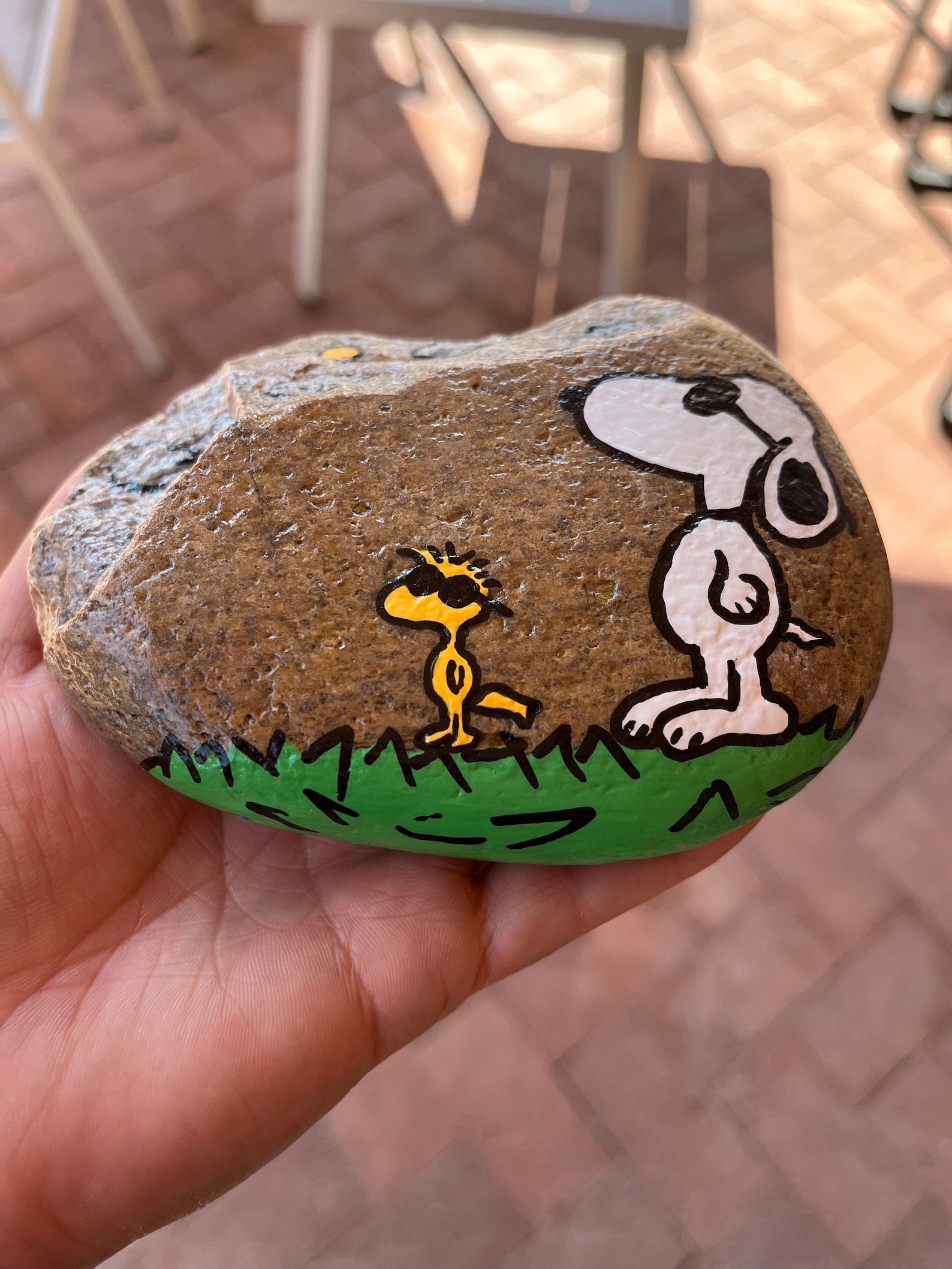 Custom Painted Rock, Snoopy & Woodstock, Friends, Acrylic, Rock Gift ...