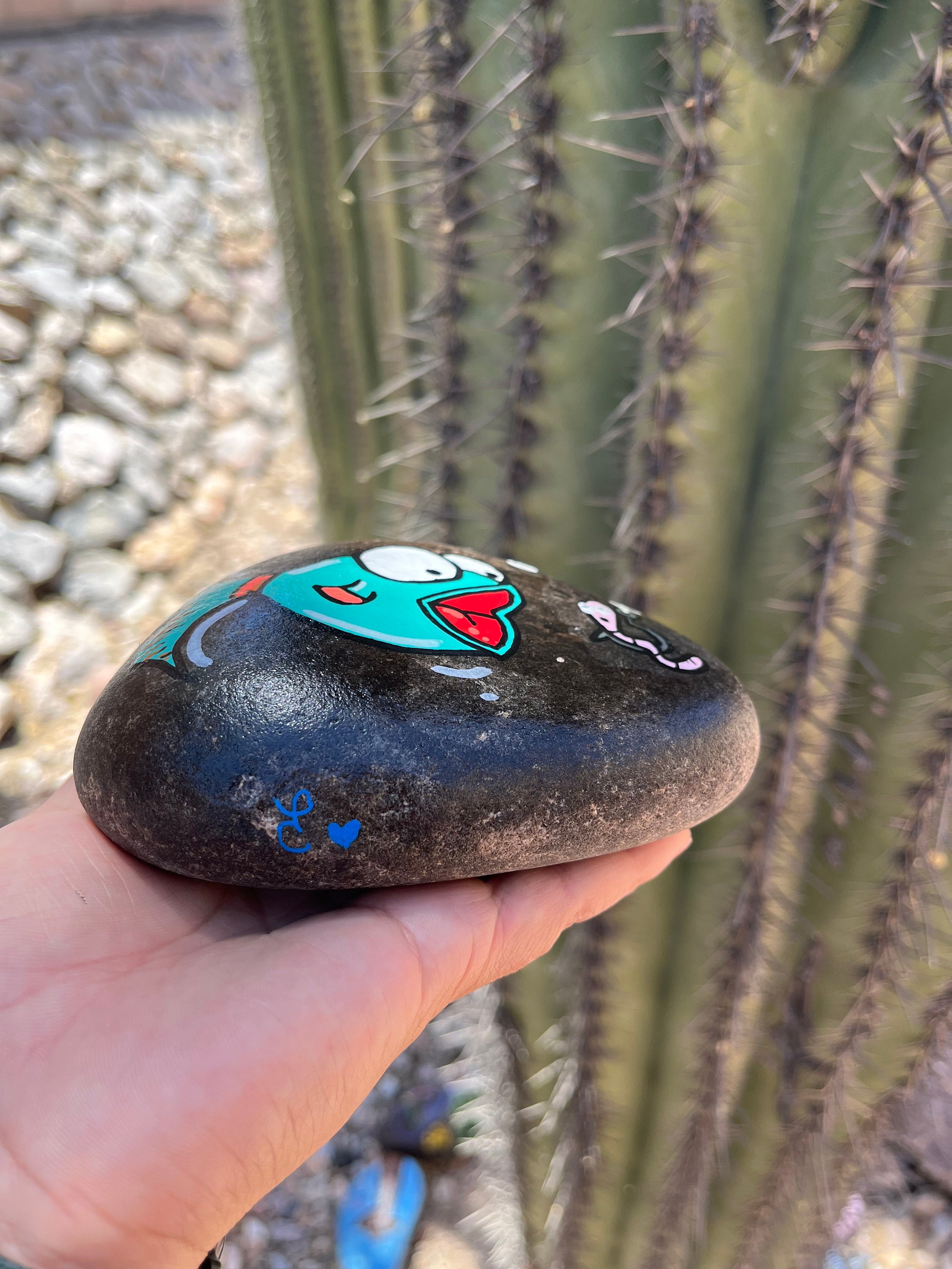 Painted Rocks, Rock Gift, Hand Painted Rock, Fishing, Custom Rock - Etsy