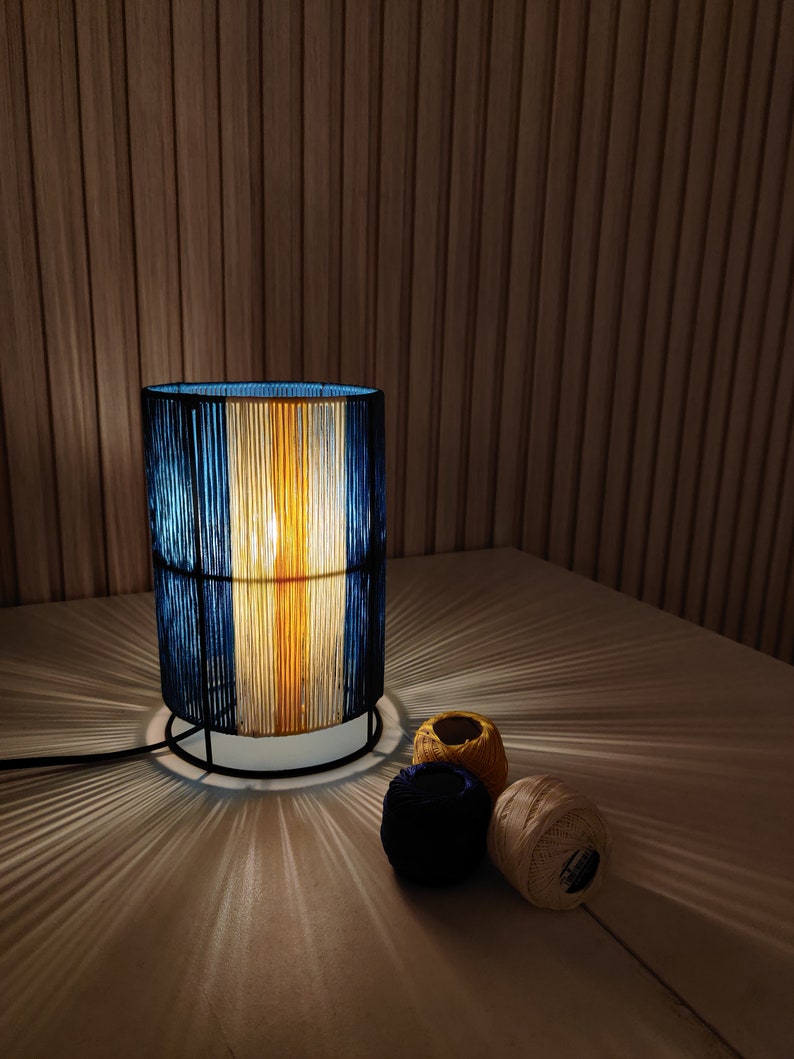 Sunflower Blue Lampshade Handmade Lamps With Cotton Threads Woven ...