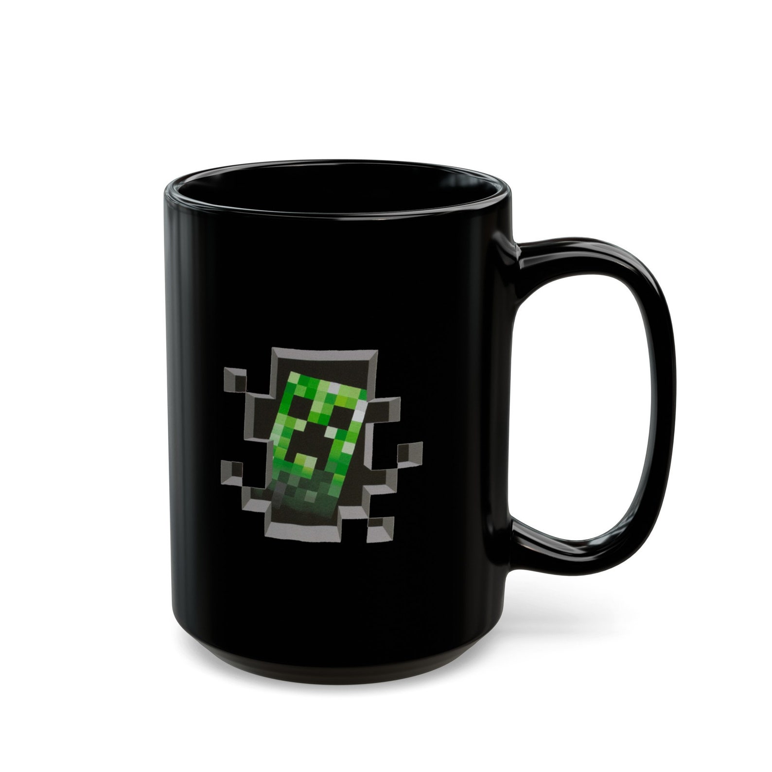 Creeper in A Cup Cool Pixelated Black Mug for Coffee 11oz, 15oz ...