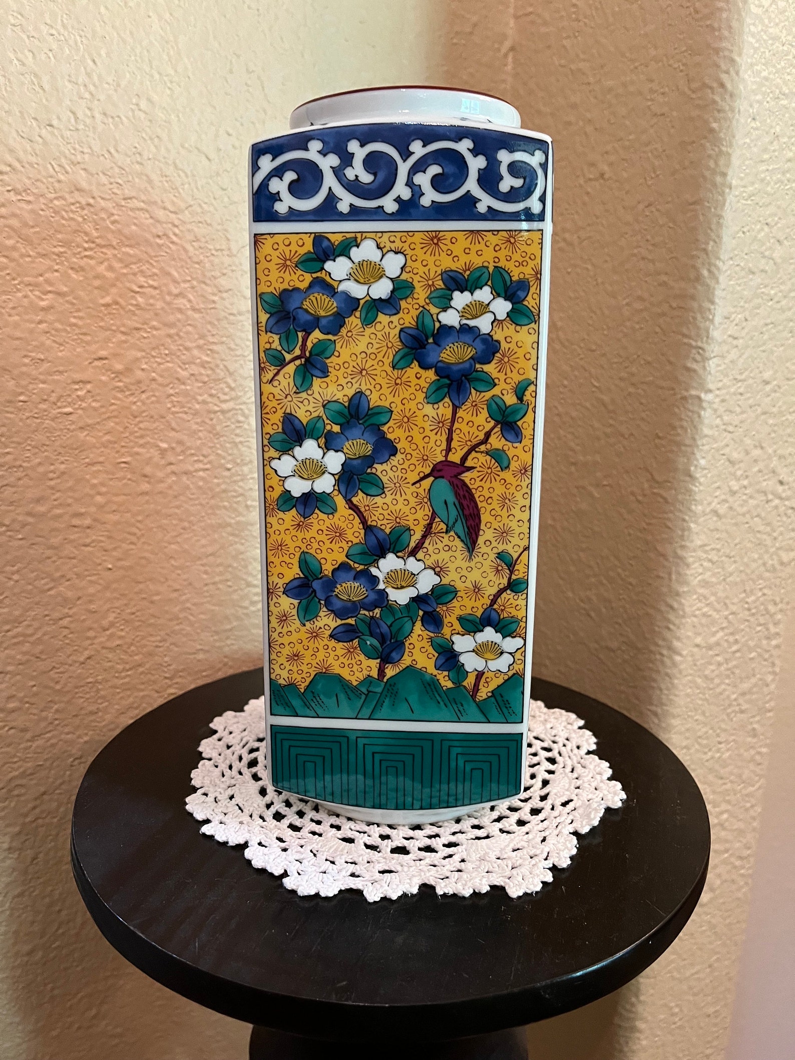 Takahashi Daiichi Toki Early 1970's Gorgeous Vase Vibrant Colors Japan ...