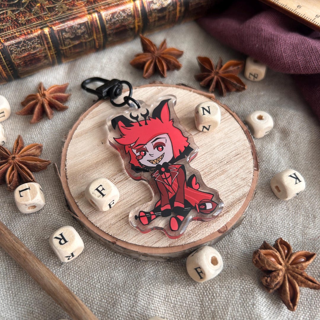 IN STOCK: Alastor Chibi Hazbin Hotel Keychain - Etsy
