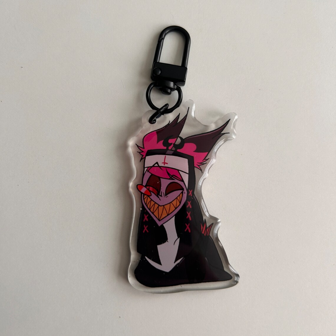 IN STOCK: Lucifer and Alastor Radioapple Nun Hazbin Hotel Keychains - Etsy