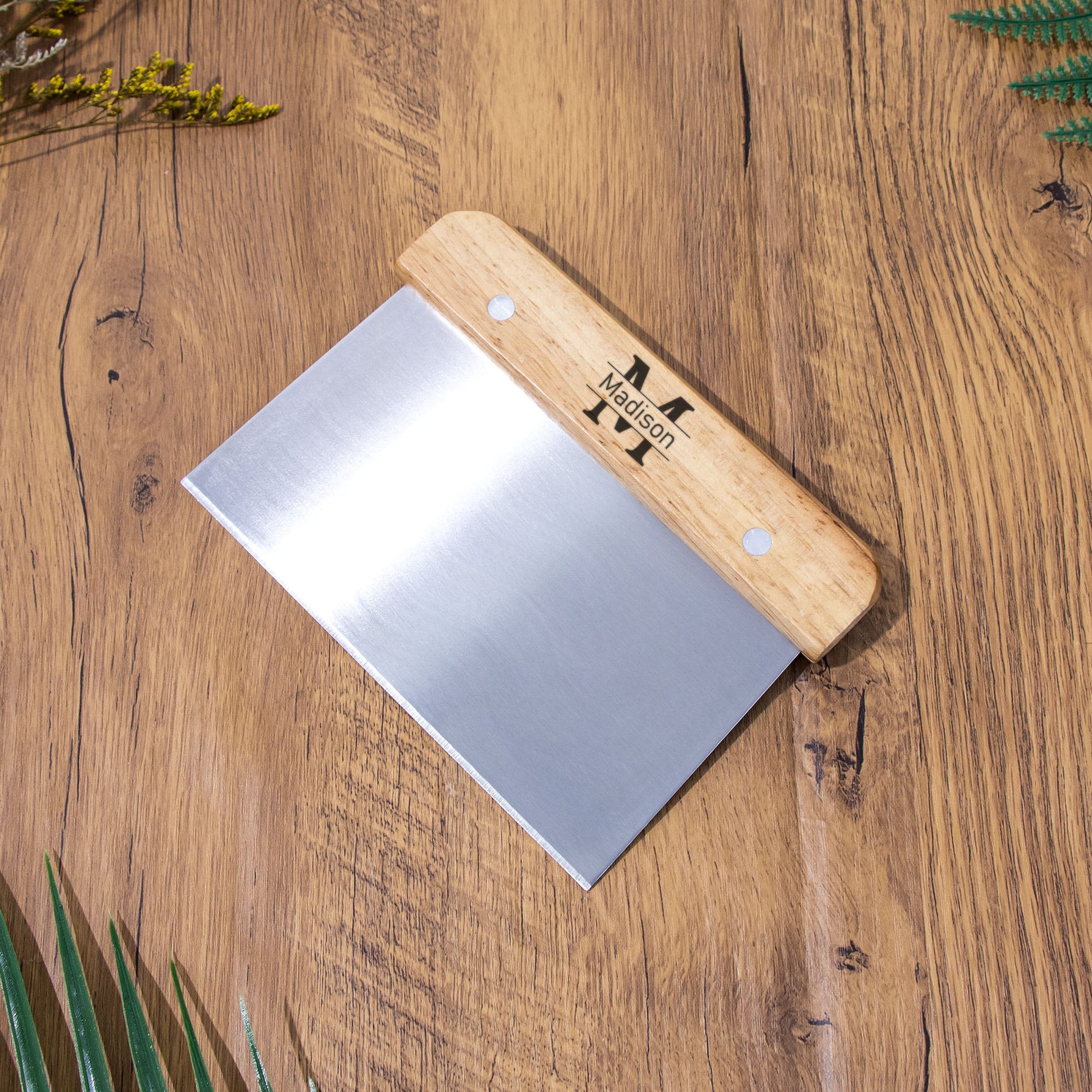 Personalized Wood Handle Dough Scraper: Engraved Baking Cutter - Etsy