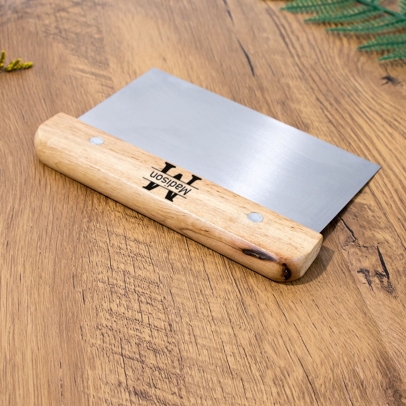 Personalized Wood Handle Dough Scraper: Engraved Baking Cutter - Etsy