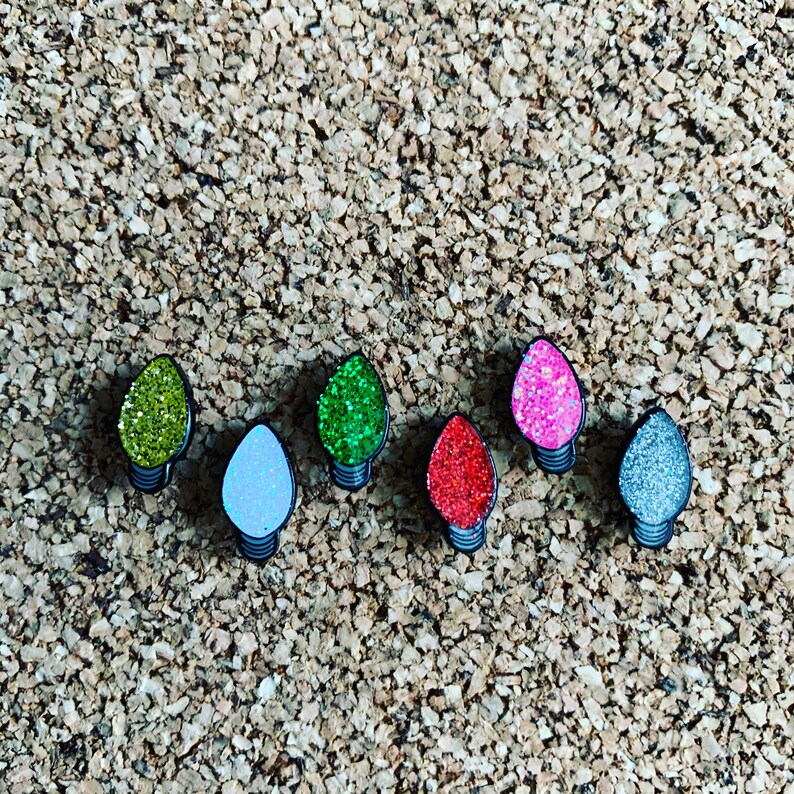 Holiday Lights Glitter Mini Enamel Pins - Etsy
