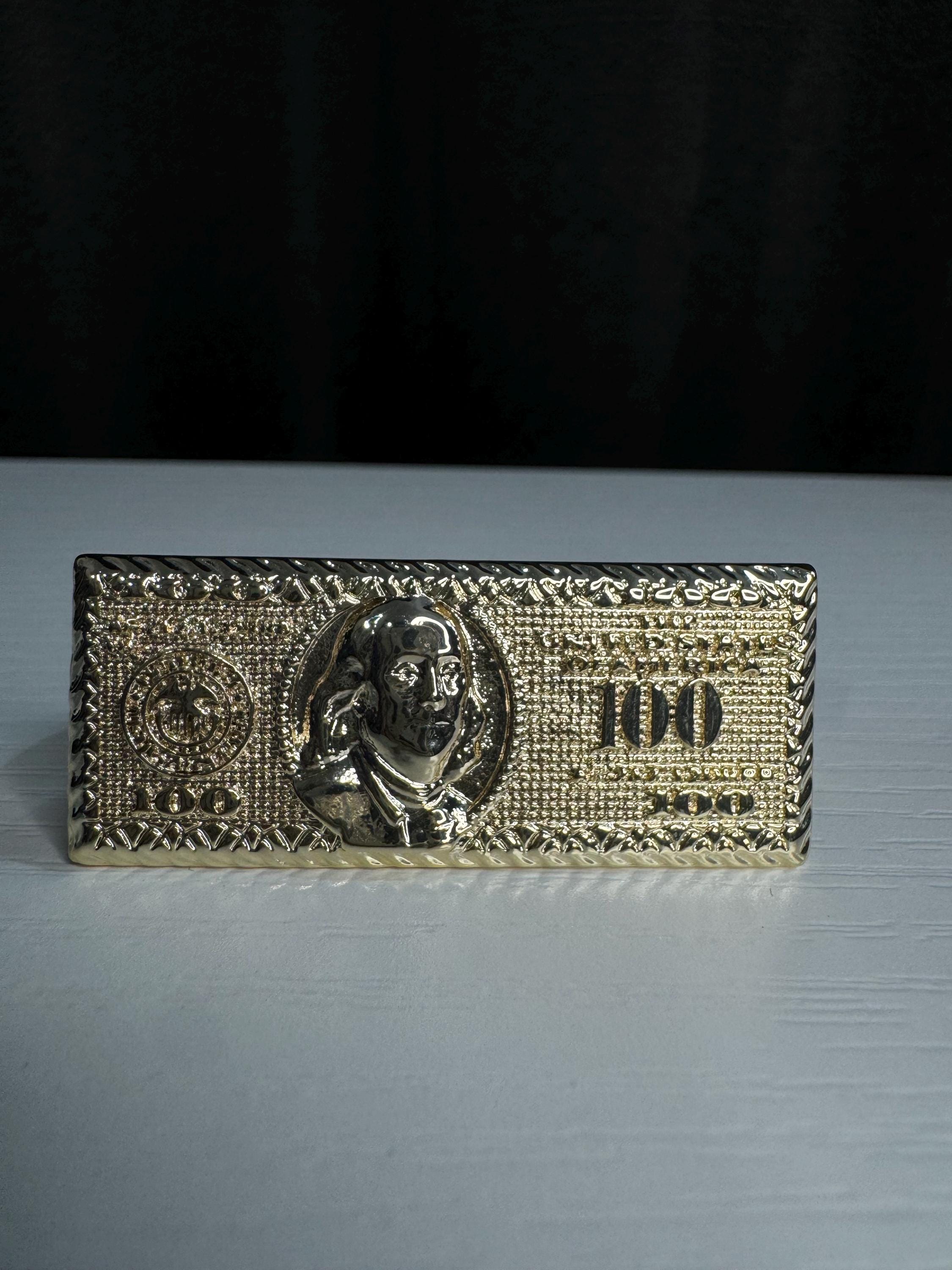 Two Finger Benjamin Franklin Ring – Gold 100 Bill Design - Etsy