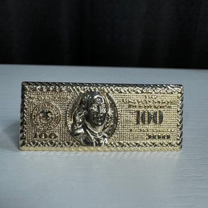 Two Finger Benjamin Franklin Ring – Gold 100 Bill Design - Etsy