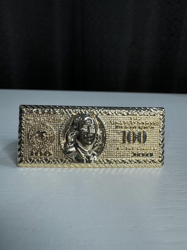 Two Finger Benjamin Franklin Ring – Gold 100 Bill Design - Etsy