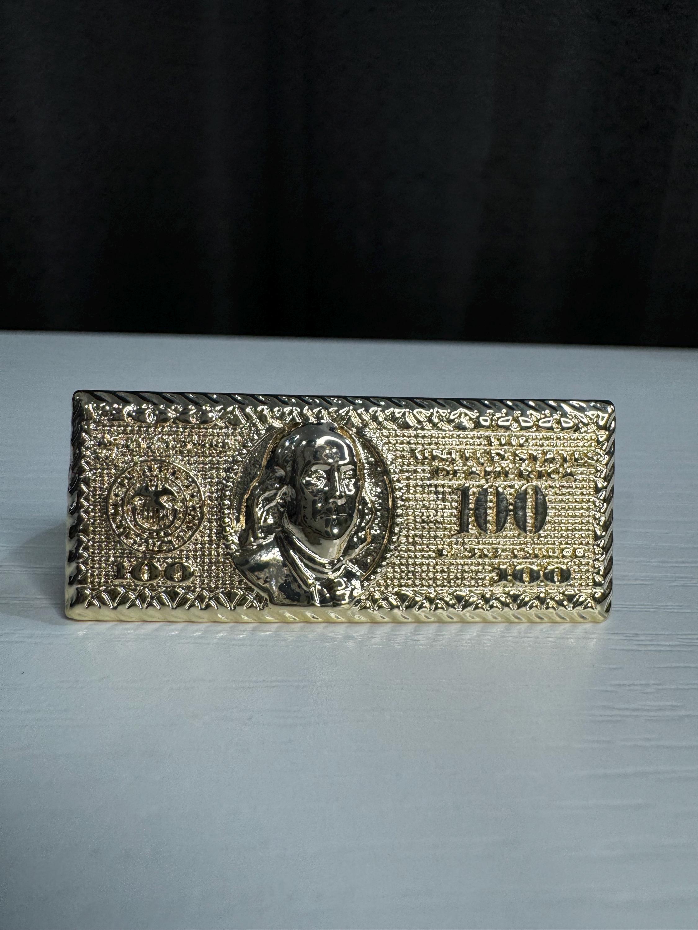 Two Finger Benjamin Franklin Ring – Gold 100 Bill Design - Etsy