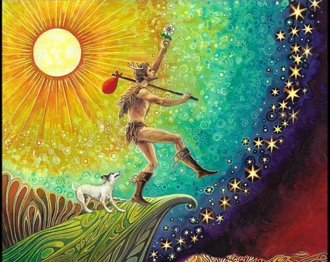 The Fool Tarot Art Original Acrylic Painting Psychedelic Pagan ...